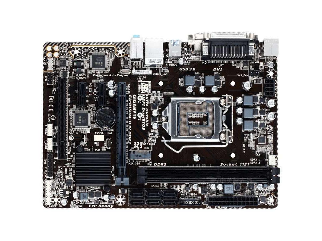 【原始大图】技嘉B150M-D3V DDR3(rev.1.0)外观图图片欣赏-ZOL中关村在线
